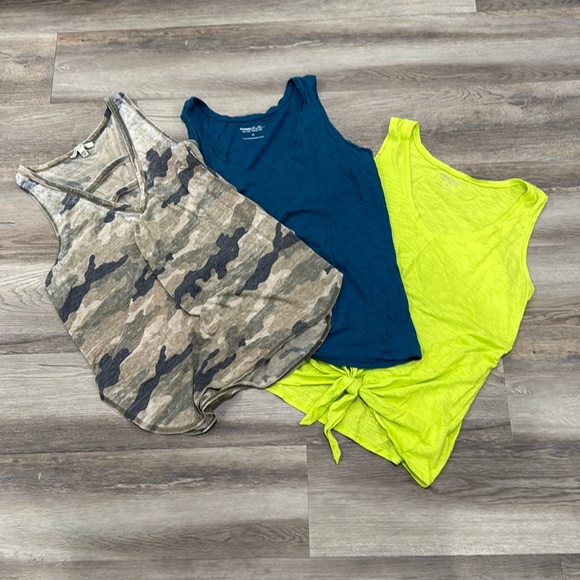 Express | Tops | Express 3 Tanks Tops Size Large Camo Neon And ...